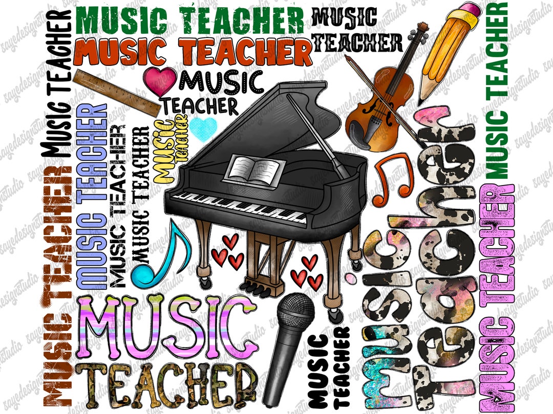 Music Teacher Png File, Western,sublimation Teacher,teacher Png,music ...