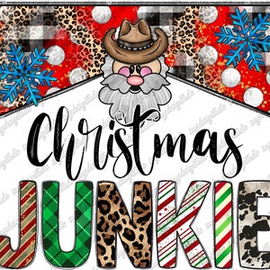 Christmas Junkie Png, Merry Christmas, Santa Claus Png, Cowboy Hat ...