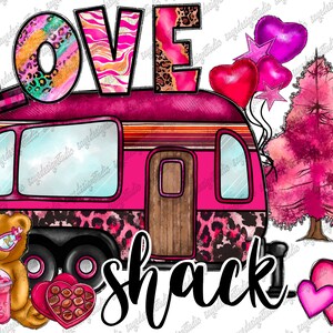 Love Shack Png, Caravan Png, Valentine's Day Camp Png, Sublimation ...