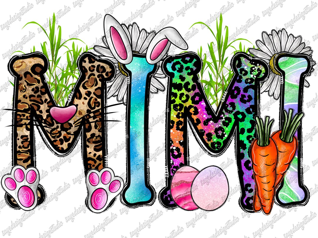Easter Mimi Png: Watercolor Daisy Rabbit Design (digital Download) - Etsy