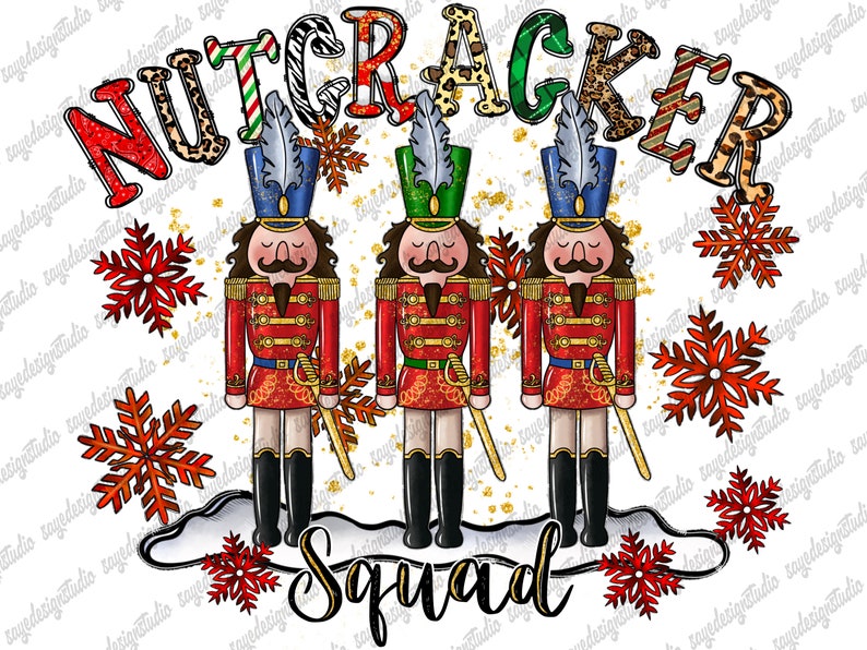 Nutcracker Squad Christmas PNG: Leopard Print, Elf, Tree (digital ...