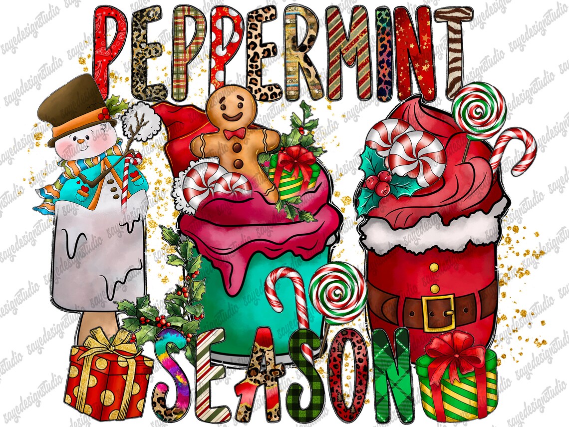 Peppermint Season Png Sublimation Design Merry Christmas Png - Etsy
