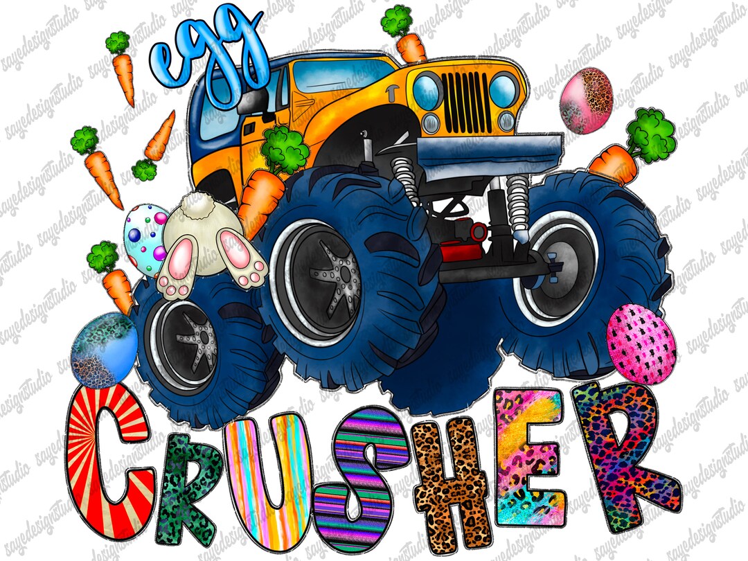 Egg Crusher Monster Truck PNG: Easter Bunny Sublimation (digital ...