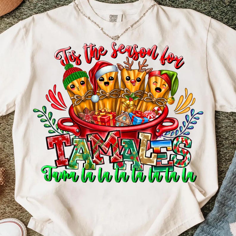 Retro Christmas Tamales PNG: Mexican Food Holiday Digital Download - Etsy