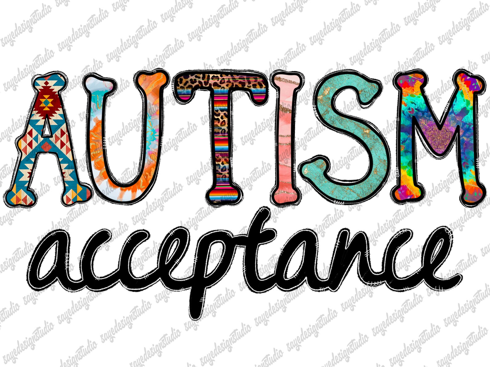 Autism Acceptance Png Autism Png Autism Awareness Png | Etsy