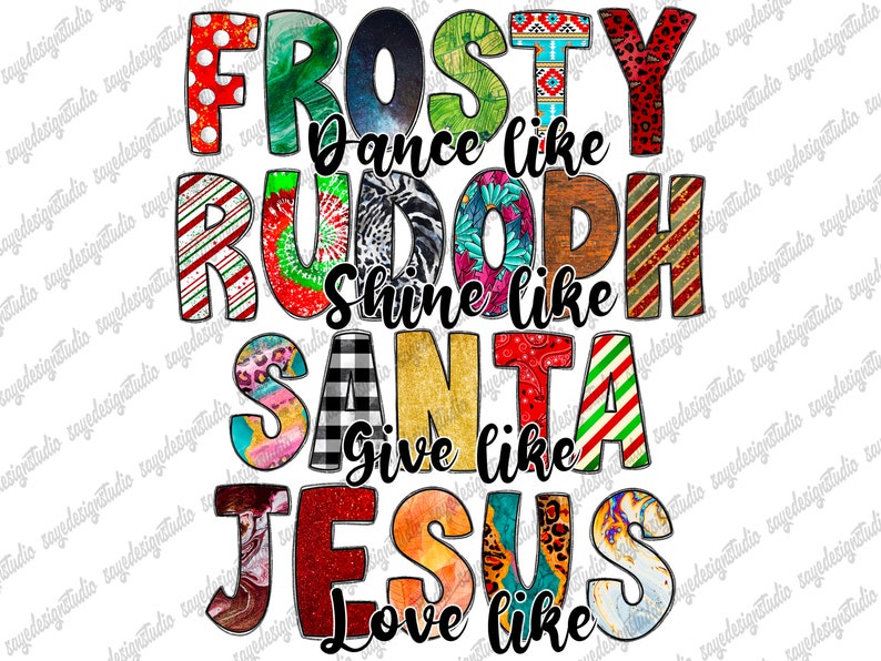 Santa Give Like Jesus Love Like Png Merry Christmas PNG - Etsy