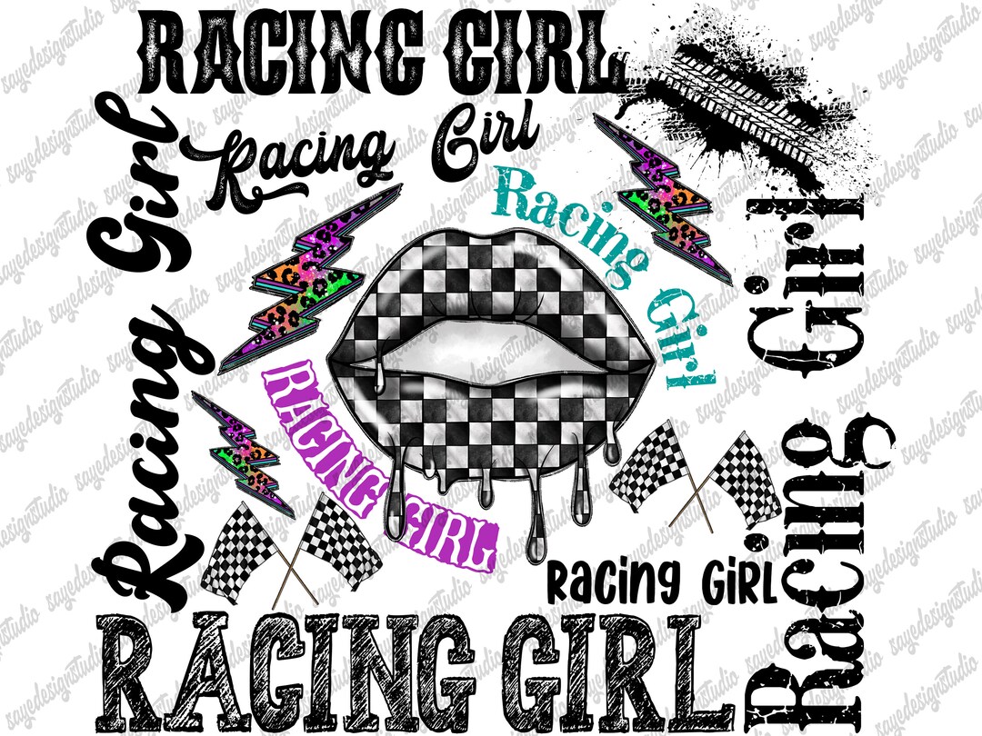 Racing Girl Png, It's Race Day PNG, Racing Png, Race Flag Png, Lips ...