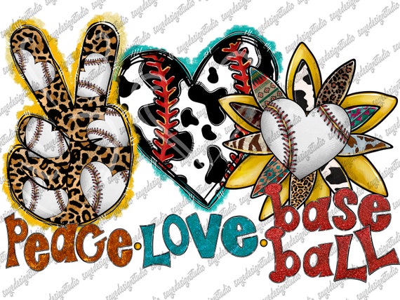 Peace Love Baseball Png Baseball Sublimation Designs - Etsy