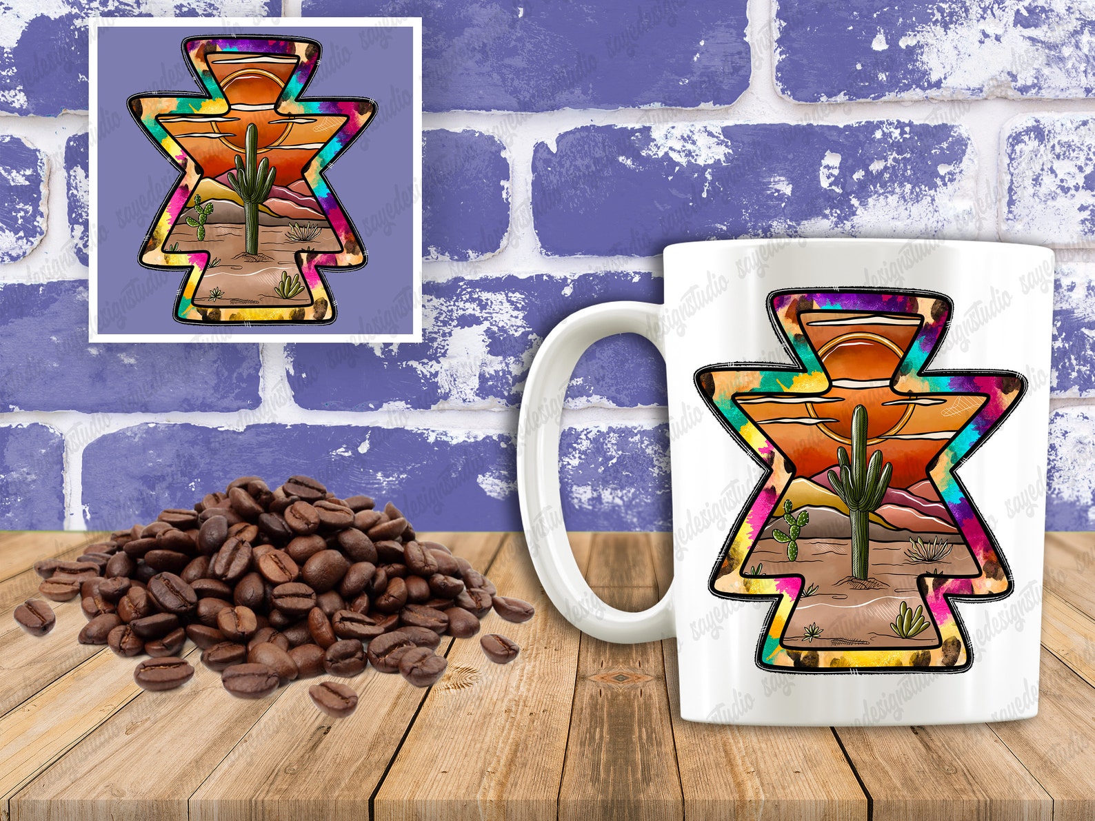 Aztec Desert Png Cactus Png Western Design Country Desert - Etsy