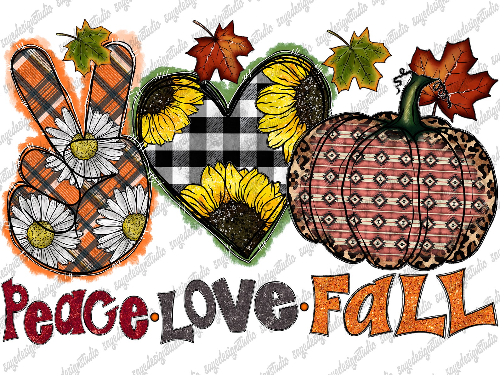 Peace Love Fall Png Thankful Png Happy Fall Png Fall Vibes - Etsy