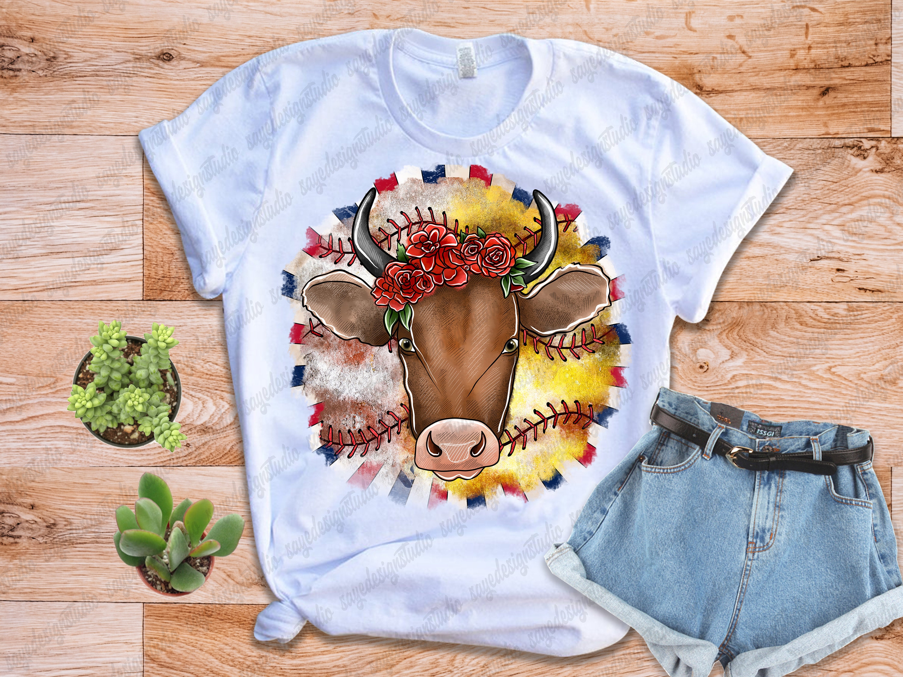 Softball and Baseball Cow Png Watercolor Softball Baseball | Etsy