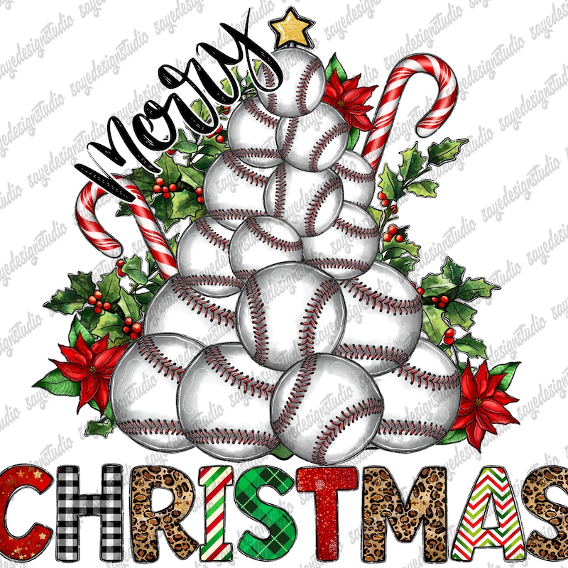 Baseball Christmas Svg - Etsy