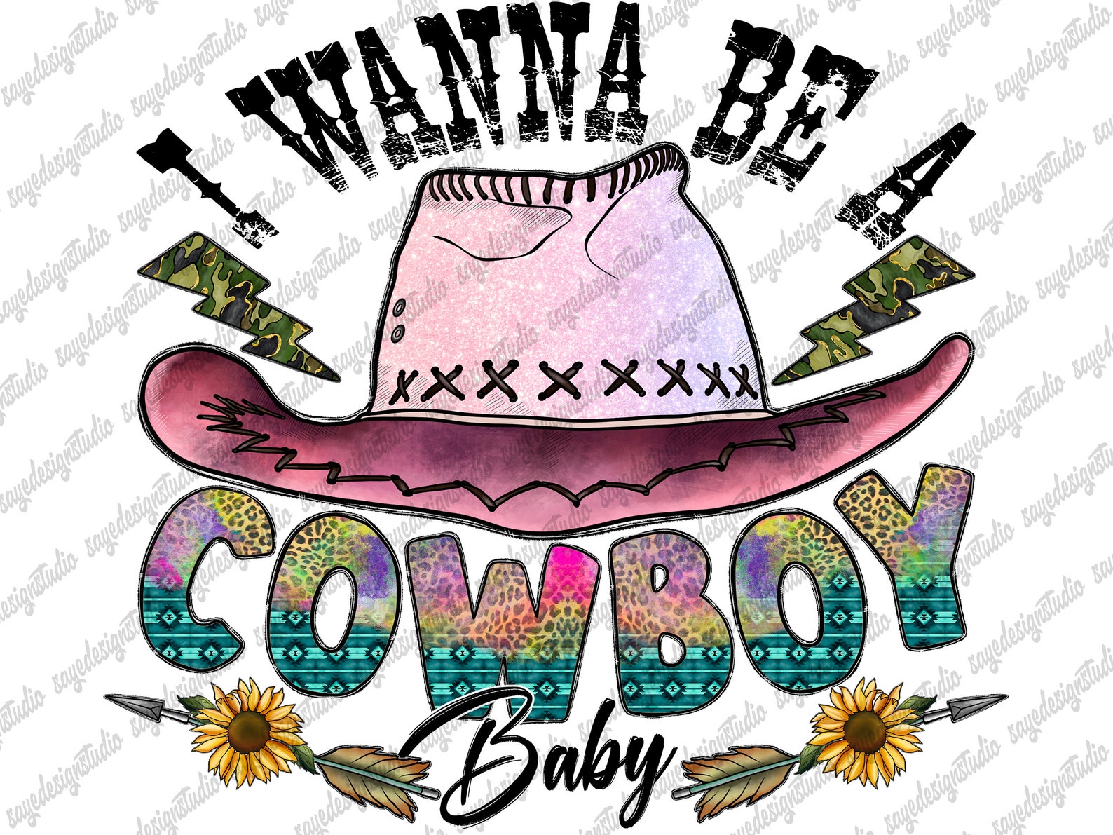 I Wanna Be a Cowboy Baby Png Sublimation Design Cowboy Baby - Etsy