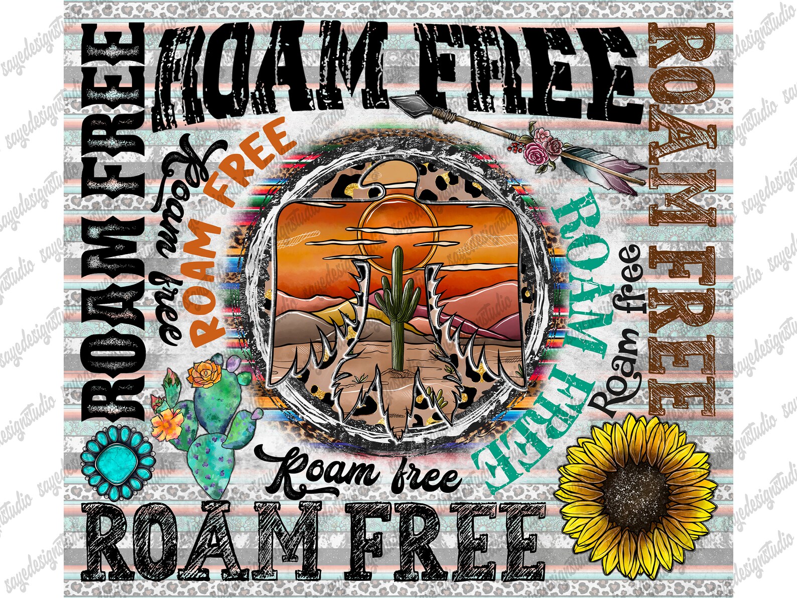 Roam Free Tumbler Png Desert Roam Free Png Free Bird - Etsy