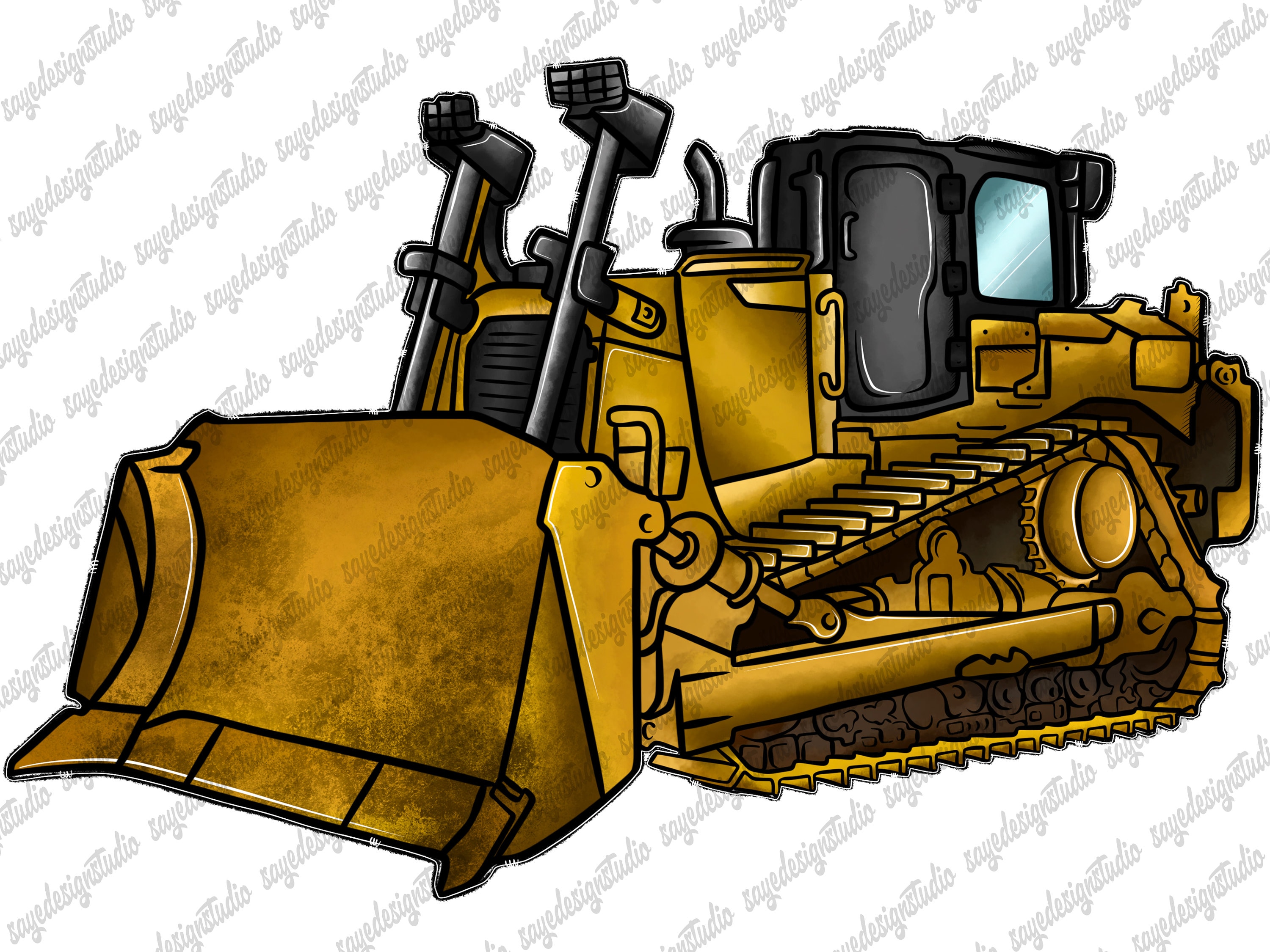 Cat Bulldozer Clipart