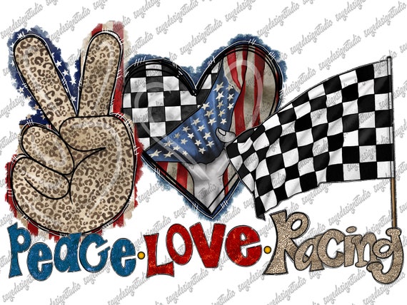 Peace Love Racing Png Sublimate Design Downloads Racing Flag - Etsy ...
