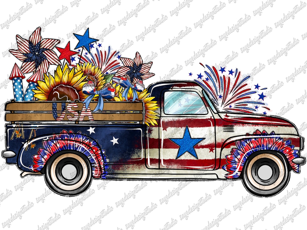 USA Truck Png, USA Png, Western, 4th of July, American Flag, Truck Png ...
