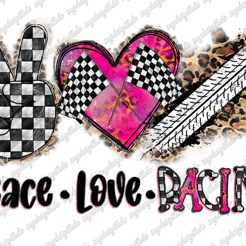 Peace Love Racing Png Car Racing Wife Racing Png Race Flag - Etsy