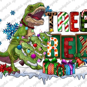 Merry Rexmas Png Tree Rex Png Christmas Dinosaur Christmas - Etsy
