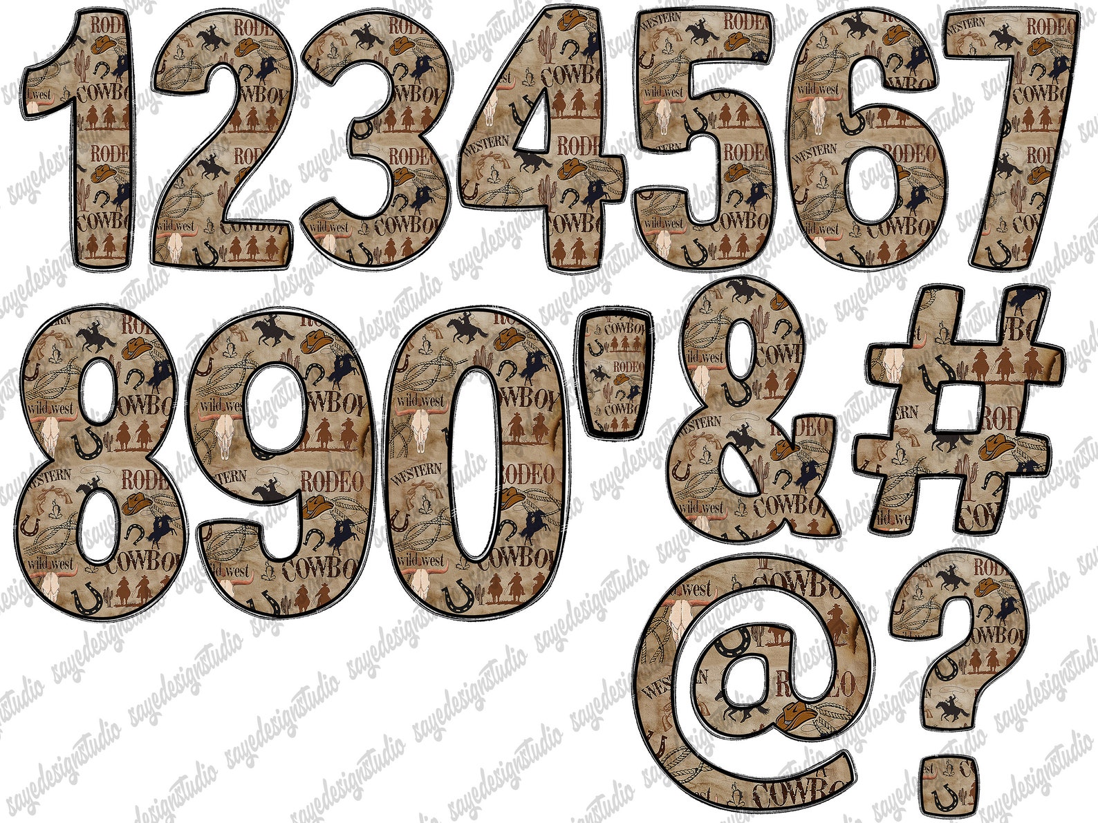 Western Alphabet Png File Western Png Alphabet Png Cowhide | Etsy