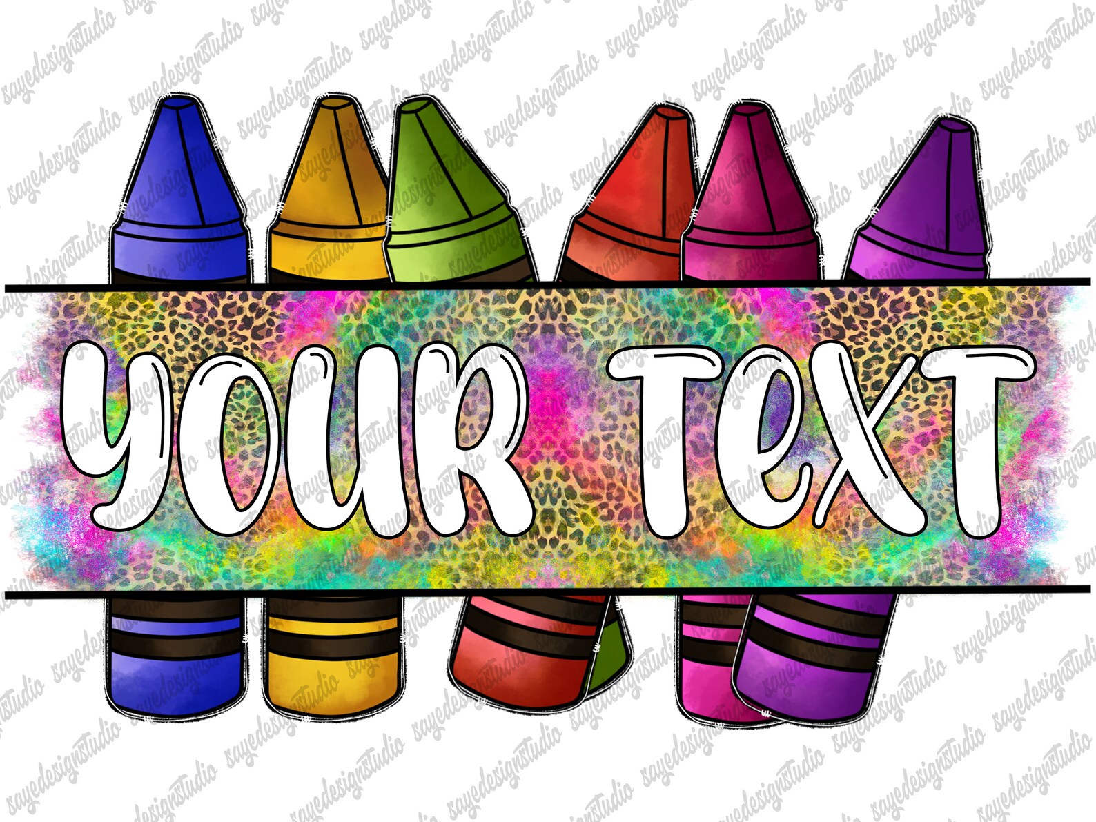 Crayons Png Western Leopard Teacher Png School Design - Etsy