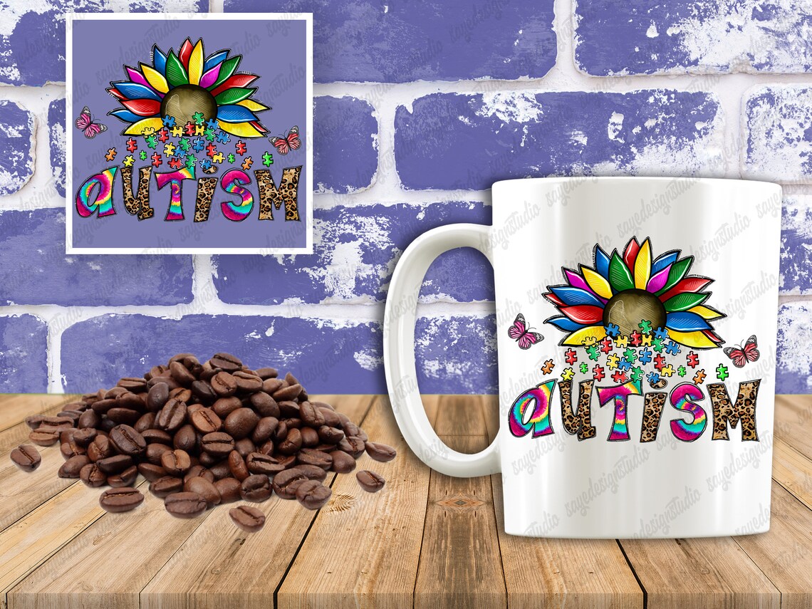 Autism Sunflower Png Glitter Autism Png Sunflower Tie Dye - Etsy