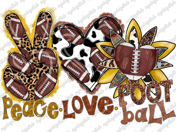 Peace Love Football Png Football Sublimation Designs - Etsy