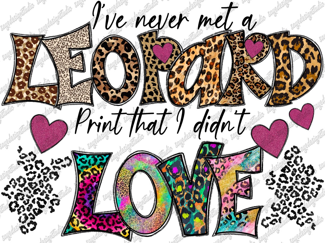 Leopard Print Love PNG - Sublimation Design (digital Download) - Etsy