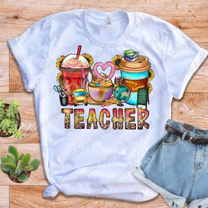 Teacher Coffee Cups Png Sublimation Design Download, Teacher's Day Png ...