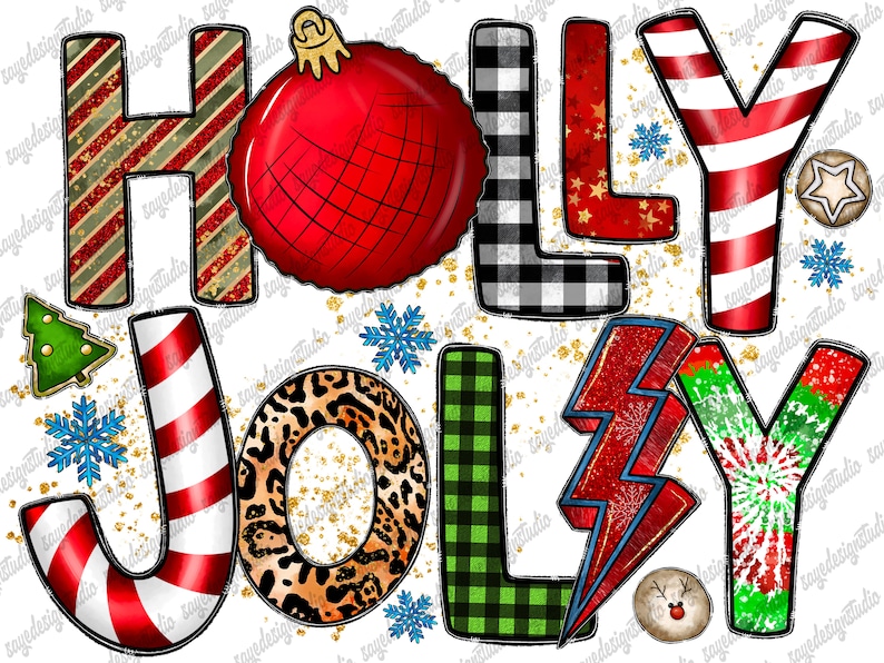 Holly Vibes Jolly Png Merry Christmas Jolly Png Candy - Etsy