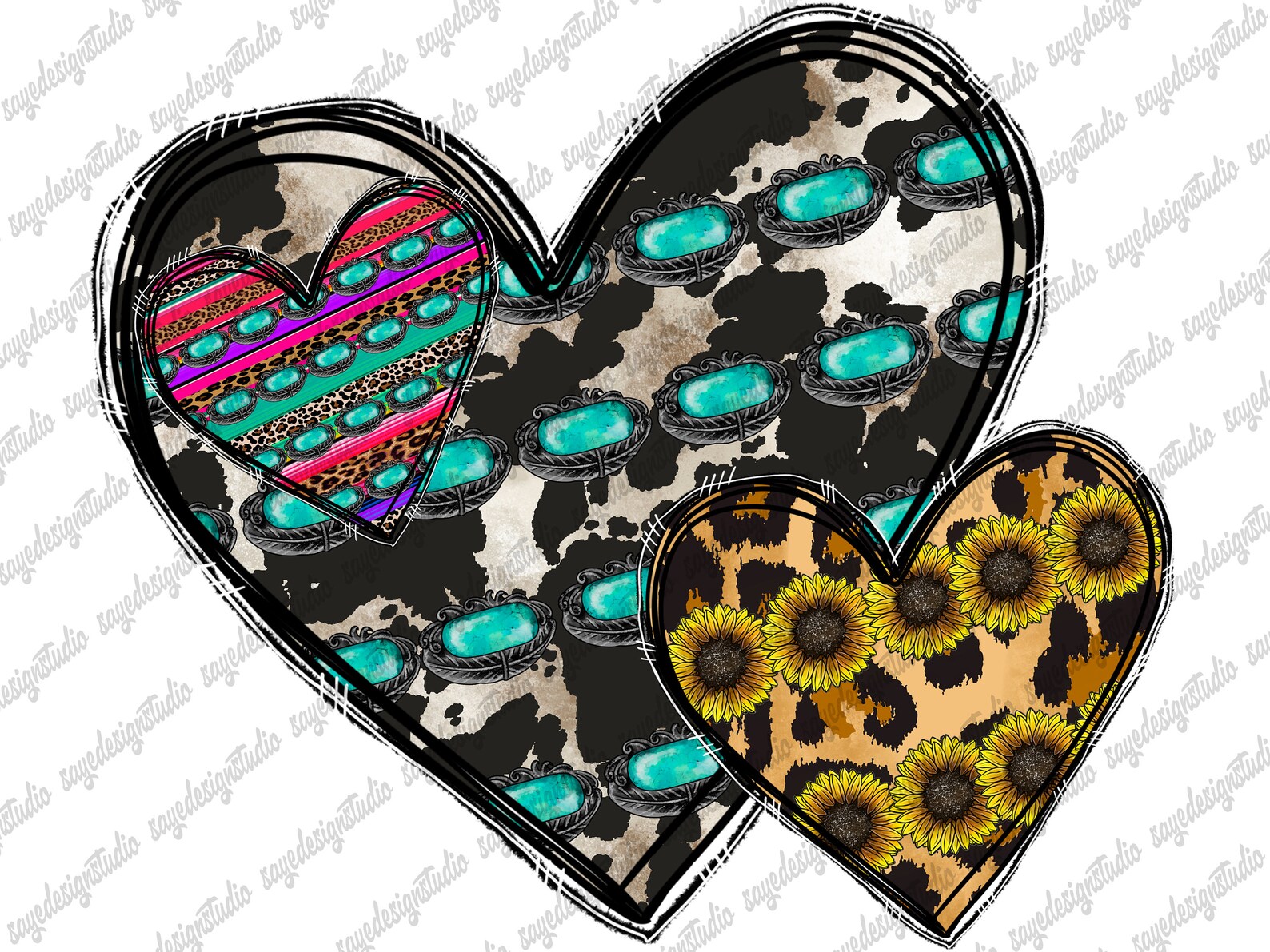 Western Heart Png Western Design Heart Png Country - Etsy