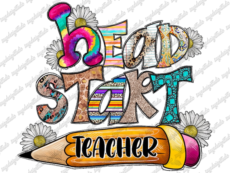 Head Start Teacher Png Pencil Png Teacher Png Daisy PNG - Etsy