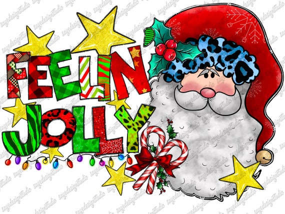 Feelin' Jolly PNG Christmas Png Retro Christmas Png - Etsy