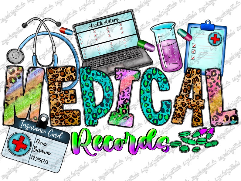 Medical Records PNG: Nurse & Med Tech Sublimation Design (digital ...