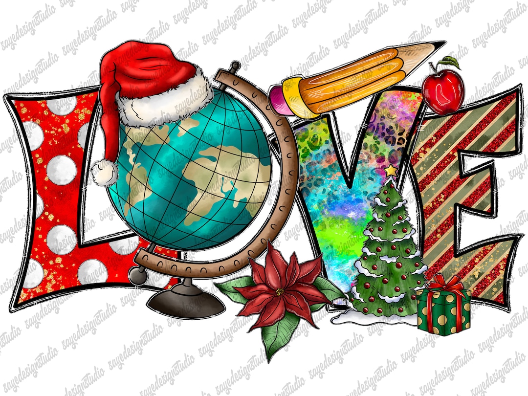 Christmas Love Teacher Png, Merry Christmas, Teacher Png, Christmas ...
