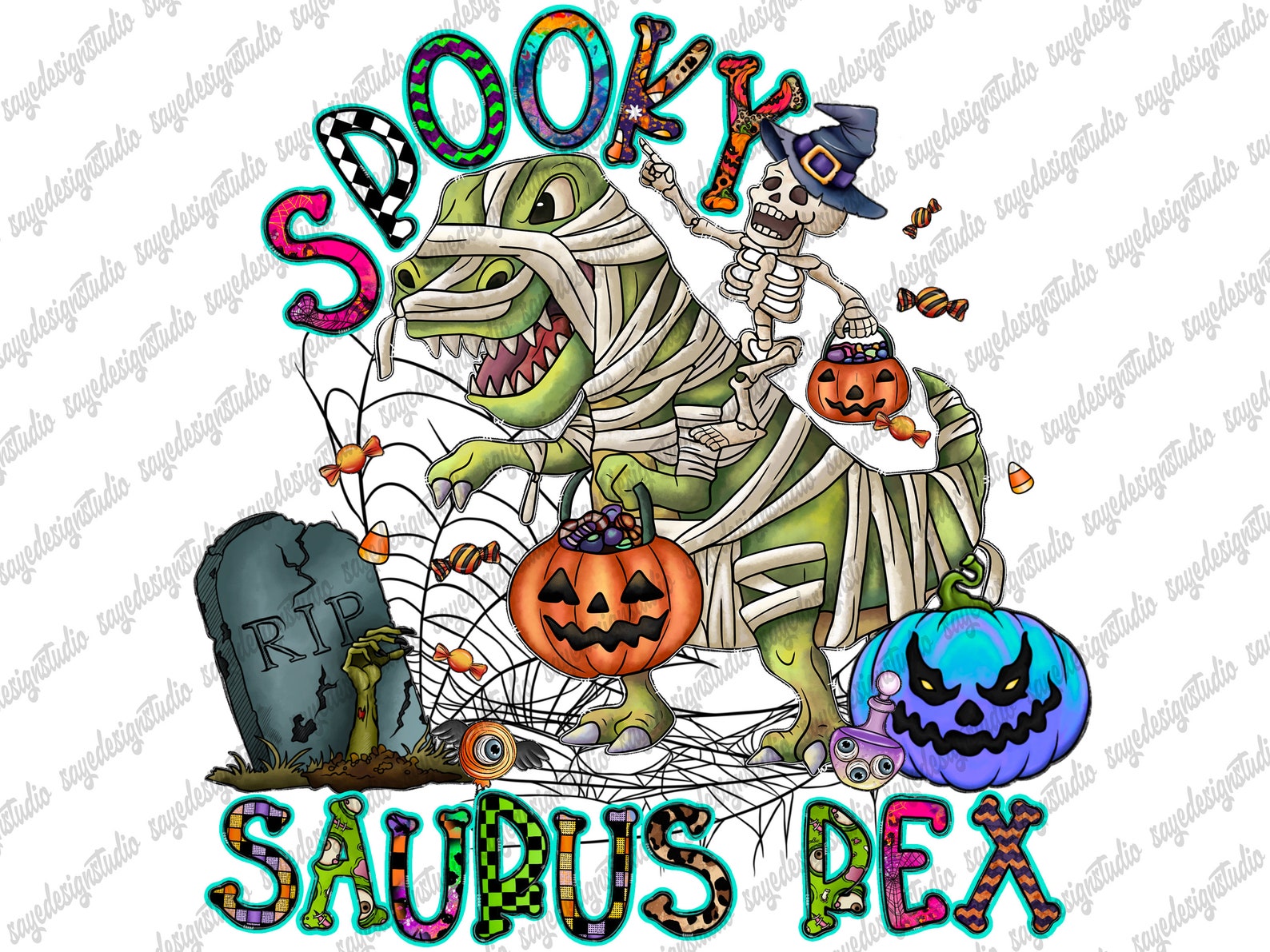 Halloween Png File Dinosaur Png Spooky Saurus Rex Png - Etsy