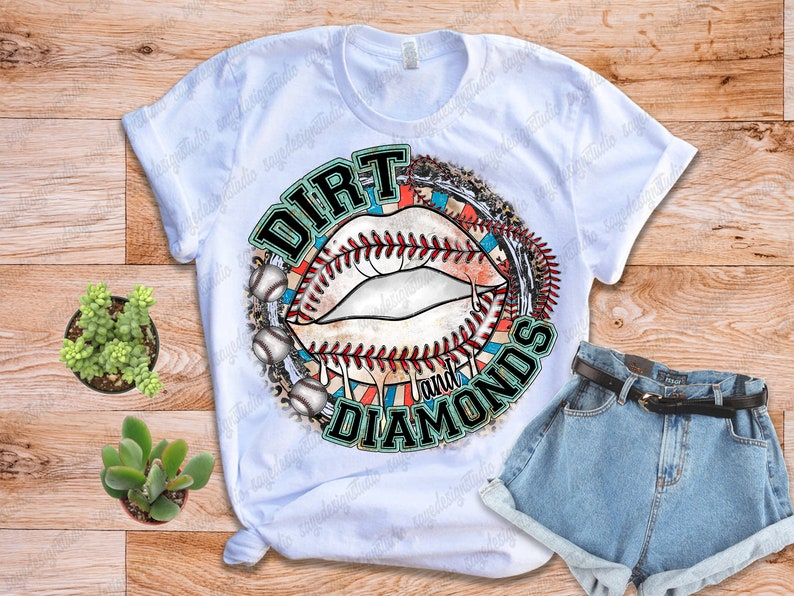 Dirt and Diamonds Png Baseball Png Lips Baseball Lips | Etsy