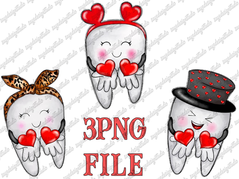 Dental Squad Valentine Png Tooth Png Valentine's Day - Etsy