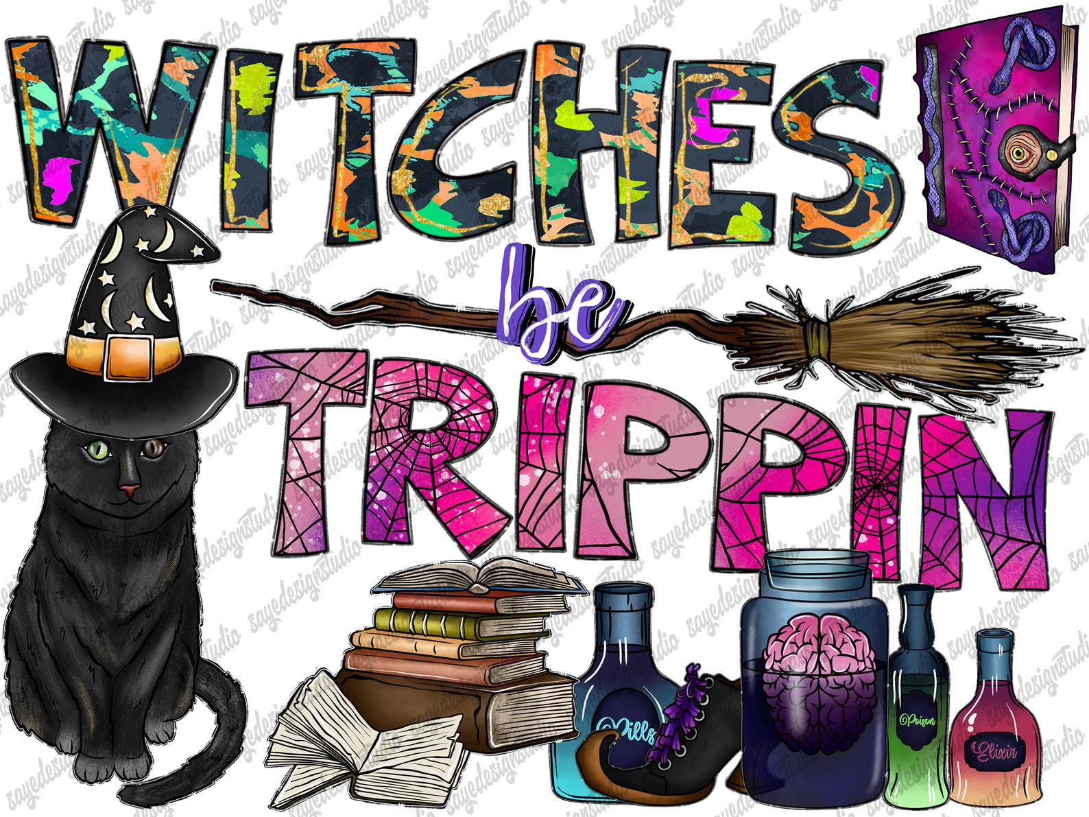 Witches Be Trippin' Png Halloween Png Western Pumpkins - Etsy