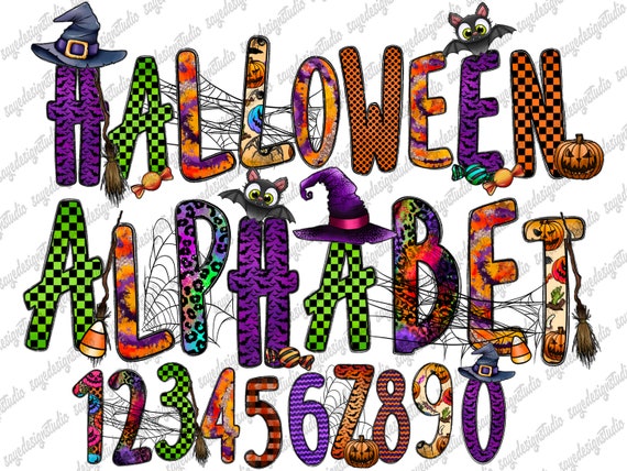 Halloween Alphabet Png File Halloween Png Alphabet Png ABC - Etsy
