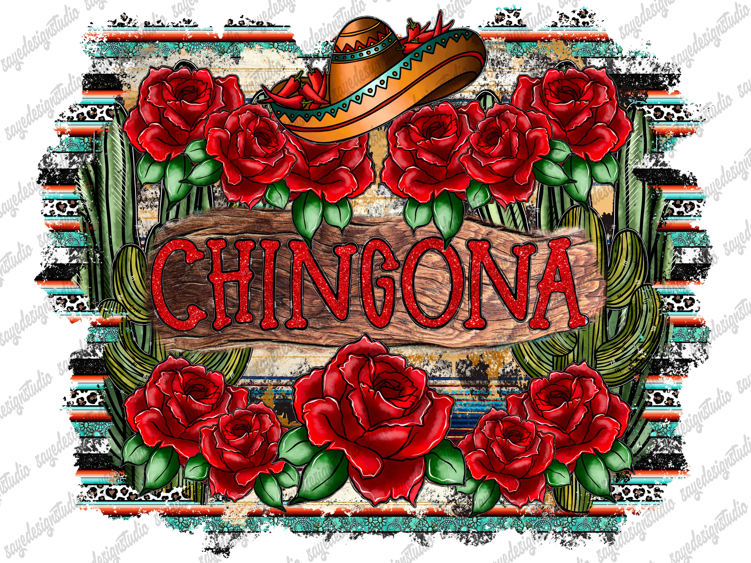 Chingona Png Western Latin Design Mexico Png Leopard - Etsy