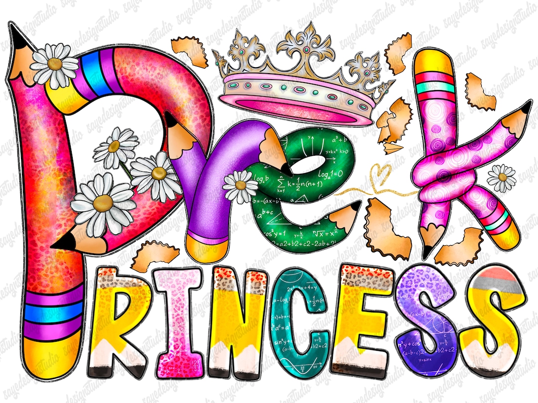 Pre-k Princess PNG, Back to School Png, Princess Png, Teacher Design ...
