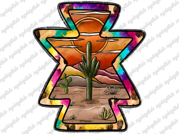 Desierto Azteca Png Cactus Png Diseño Occidental País - Etsy México