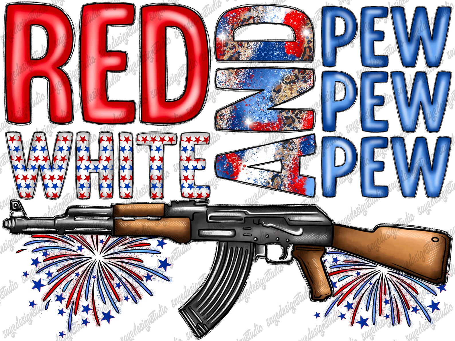Red White and Pew Pew Pew Png File 4th of July Freedom - Etsy