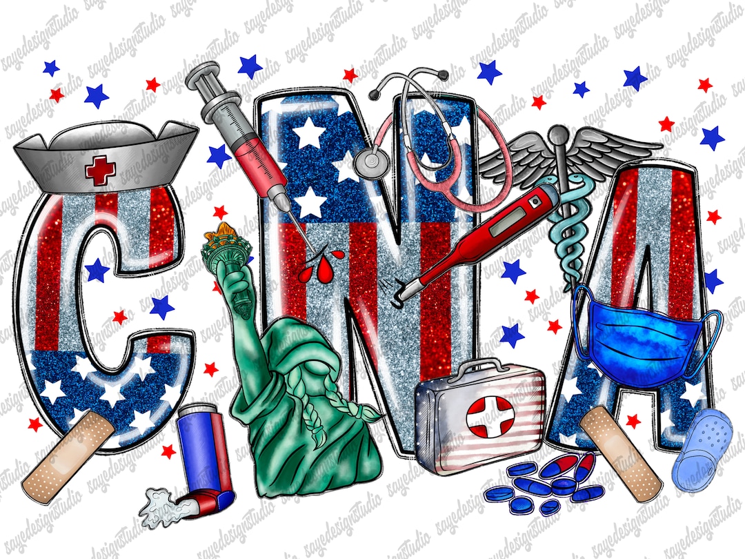 4th of July CNA Design: American Nurse PNG (digital Download) - Etsy