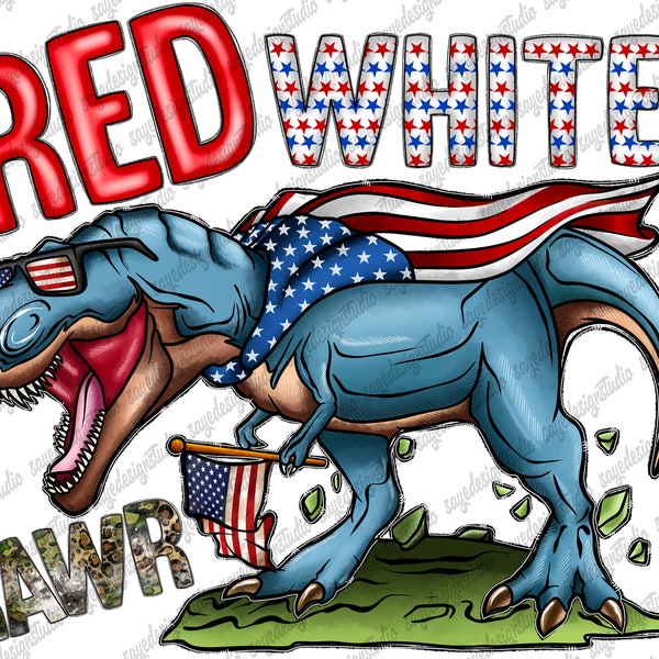 Red White and Rawr Svg - Etsy