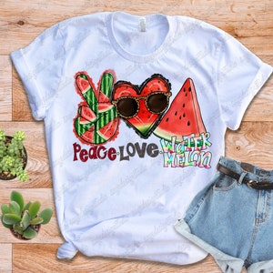 Peace Love Watermelon PNG, Watermelon Sublimation Design, Summer Png ...