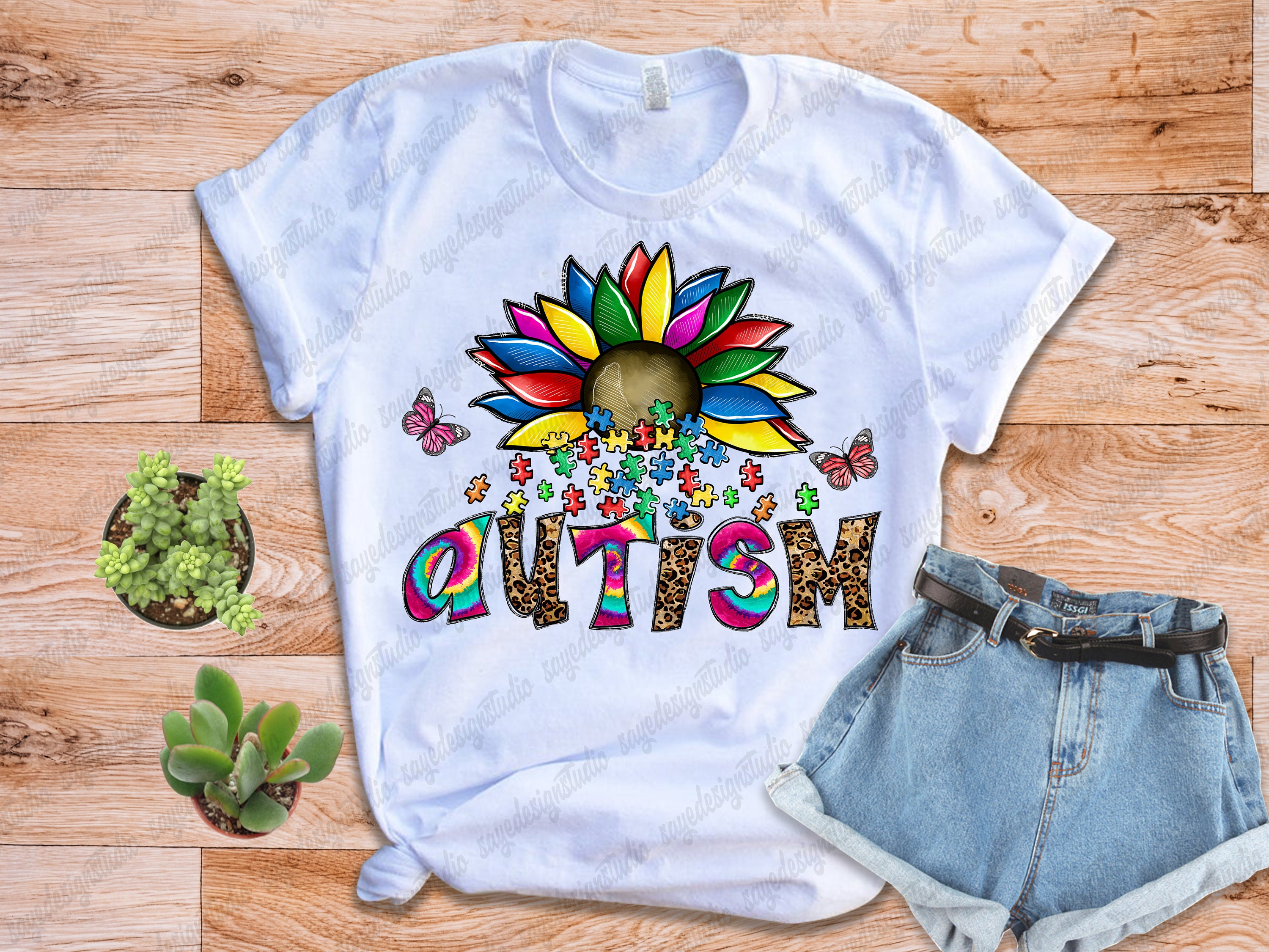 Autism Sunflower Png Glitter Autism Png Sunflower Tie Dye - Etsy
