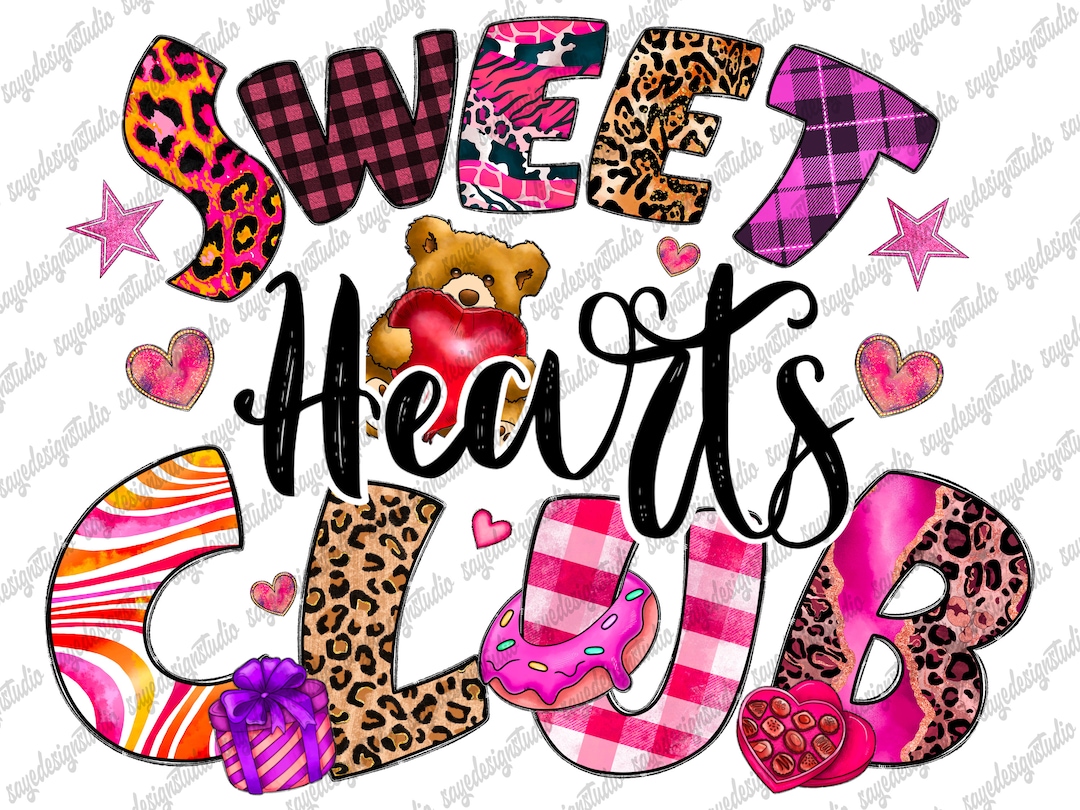 Sweetheart Club PNG, Sweet Heart Png Design, Valentine, Retro ...