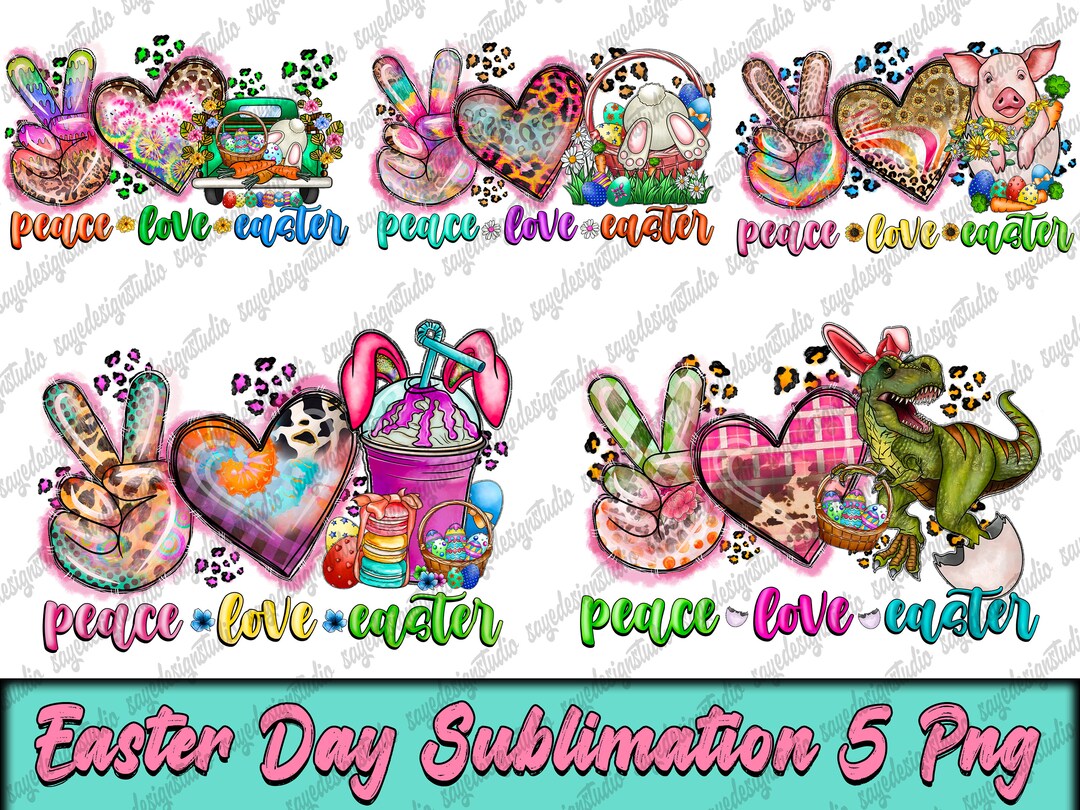 Peace Love Easter Png, Easter PNG, Happy Easter Bundle PNG, Bundle Png ...
